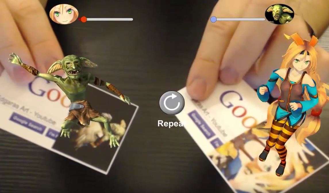 Augmented Reality Card Game Demo - Dancing and Fighting Augmented Reality Card Game Demo - Dancing and Fighting